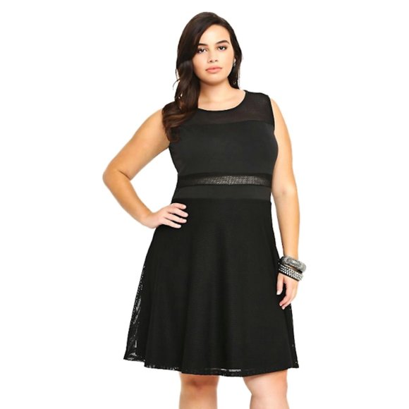 torrid | Dresses | Nwt Torrid Sexy Goth Fishnet Little Black Dress 4x ...